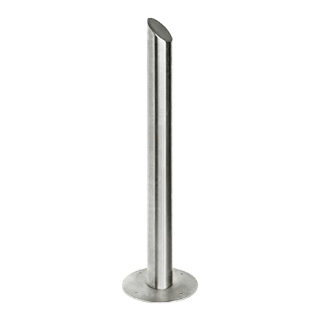 CDVI RPSS-100D 100mm x 1000mm Round Stainless Steel Post with angled ...